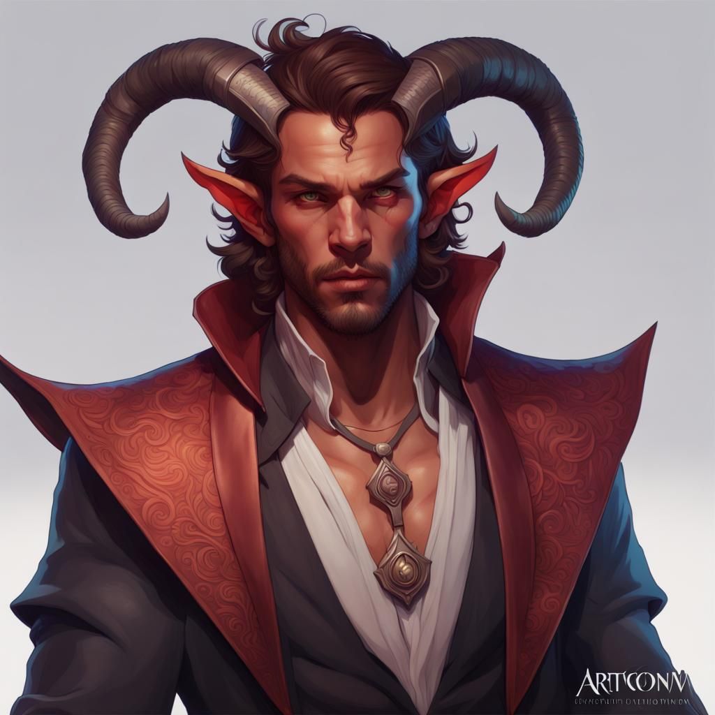 Tiefling, Flirty, Male, noble, supernatural, playful, provacative - AI ...