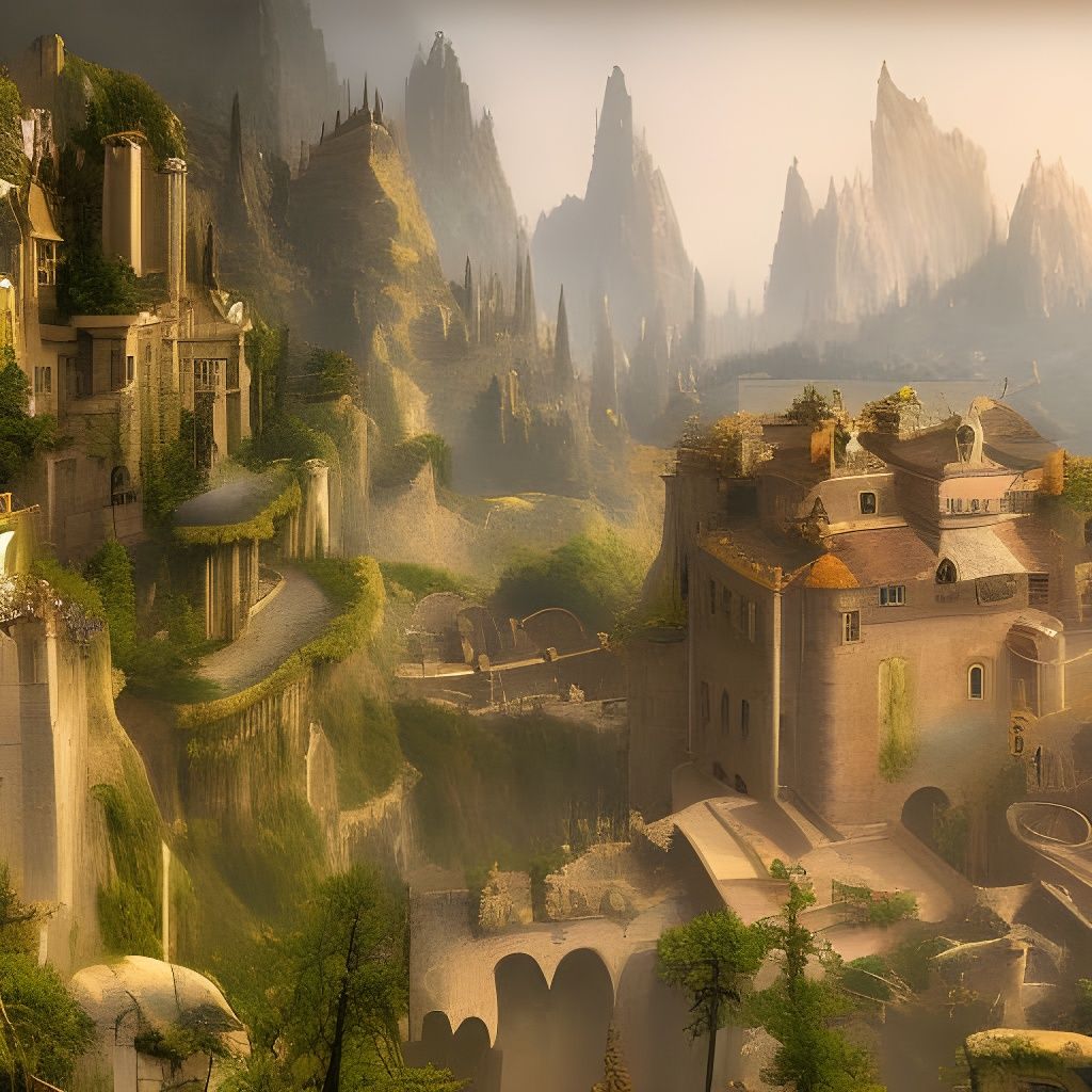 Medieval Castle and Town - AI Generated Artwork - NightCafe Creator