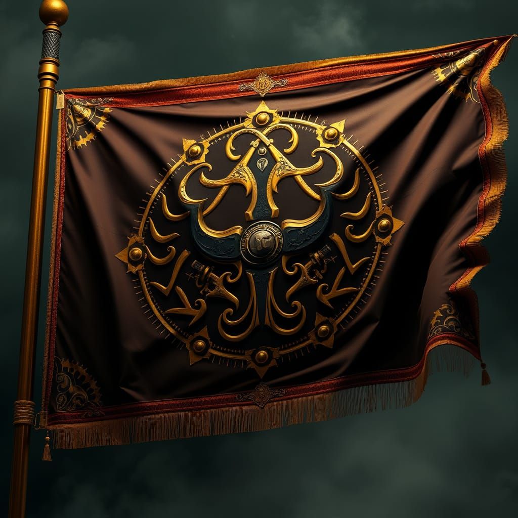 Steampunk Flag of Conquest in Grand, Opulent Style - AI Art