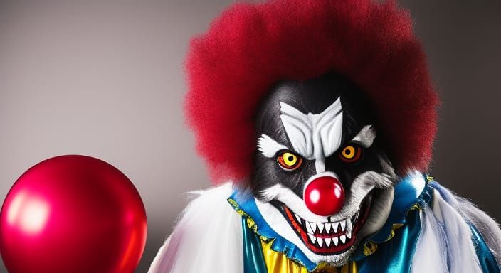 A Werewolf dressed as a Clown, - AI Generated Artwork - NightCafe Creator