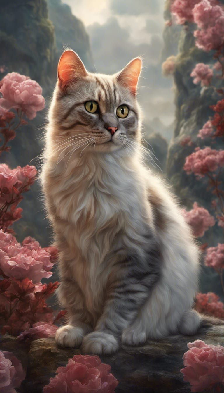 Art of a cat that wins all competitions. Hyperrealistic. Intricate ...