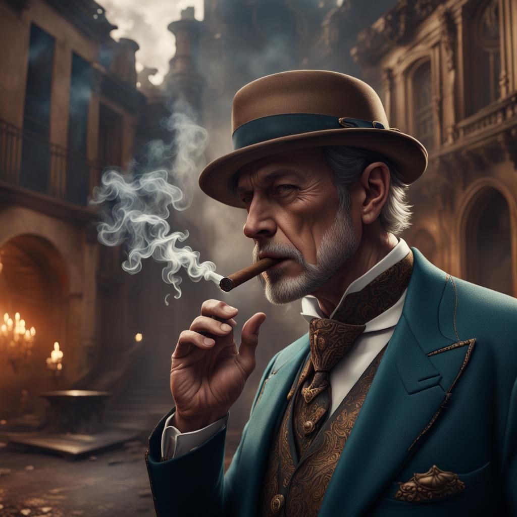 A man smoking a cigar - AI Generated Artwork - NightCafe Creator
