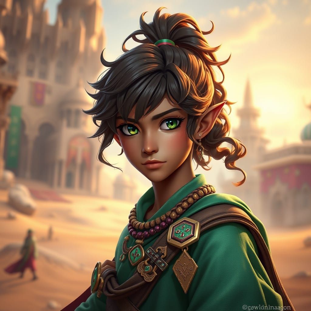 Fantasy Portrait of a South-Asian Young Bard in a ... - AI Art