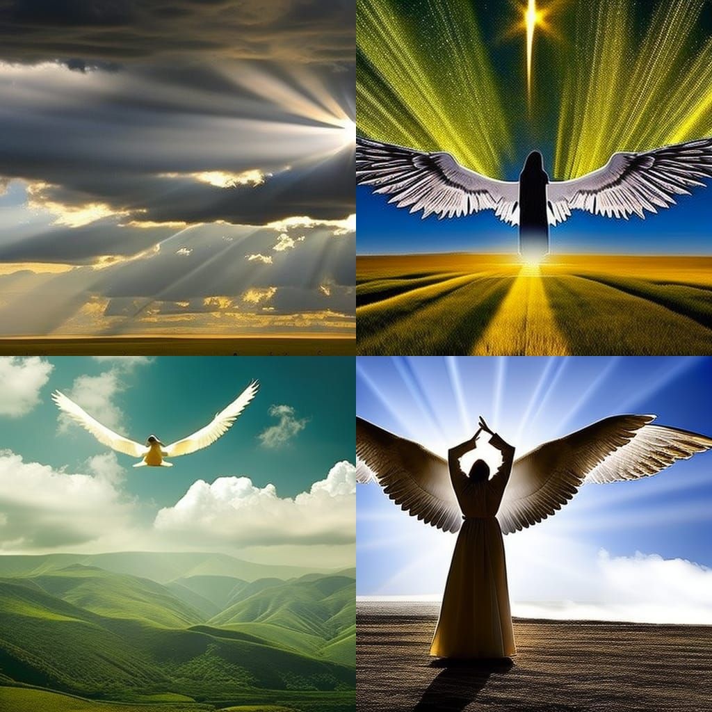 The Rapture, Angels, Heavenly Light, heavenly sunshine beams divine ...