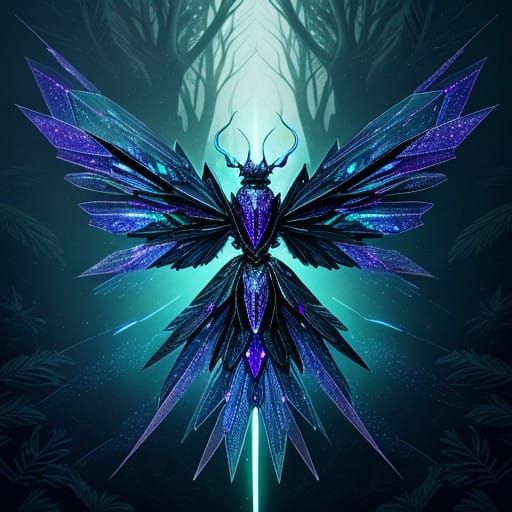 Crystal Beetle AI - Crystal Beetle in Futuristic Organic Fus...