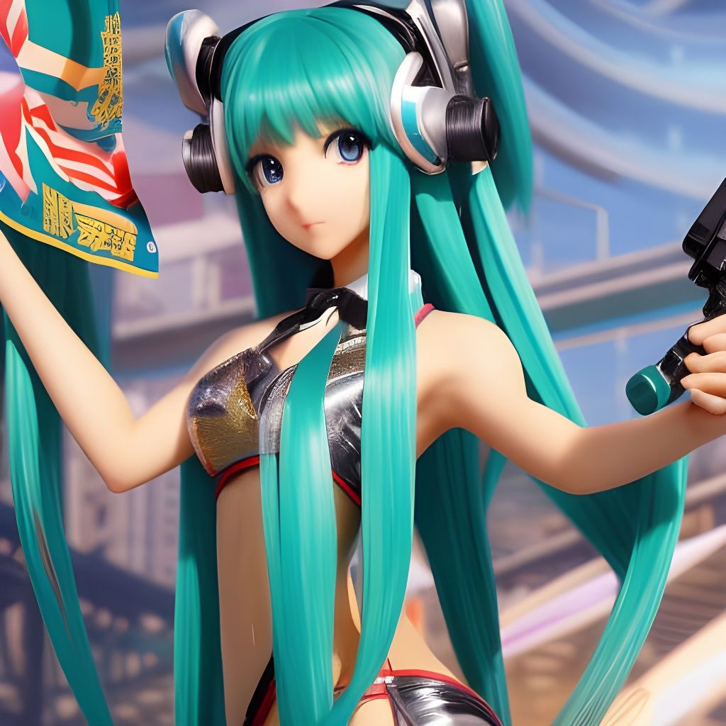 Hatsune Miku 010 - AI Generated Artwork - NightCafe Creator