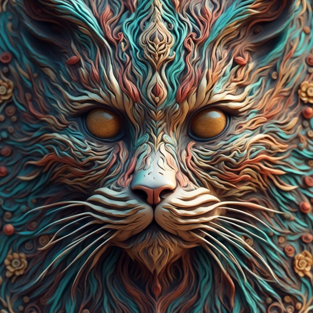 Cat right, 3D, sharp details, sharp focus - AI Generated Artwork ...