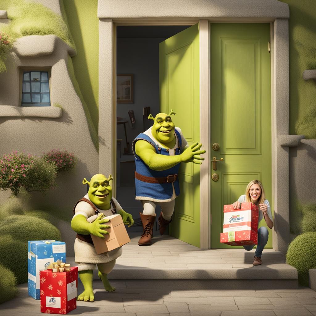 Shrek Delivers - AI Generated Artwork - NightCafe Creator