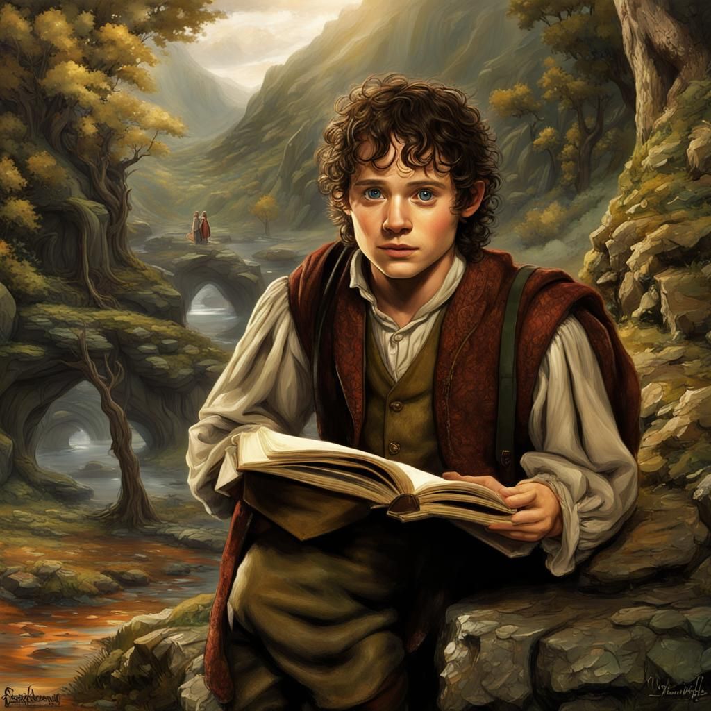 Frodo Baggins from the book The Lord of the Rings: The Fellowship of ...