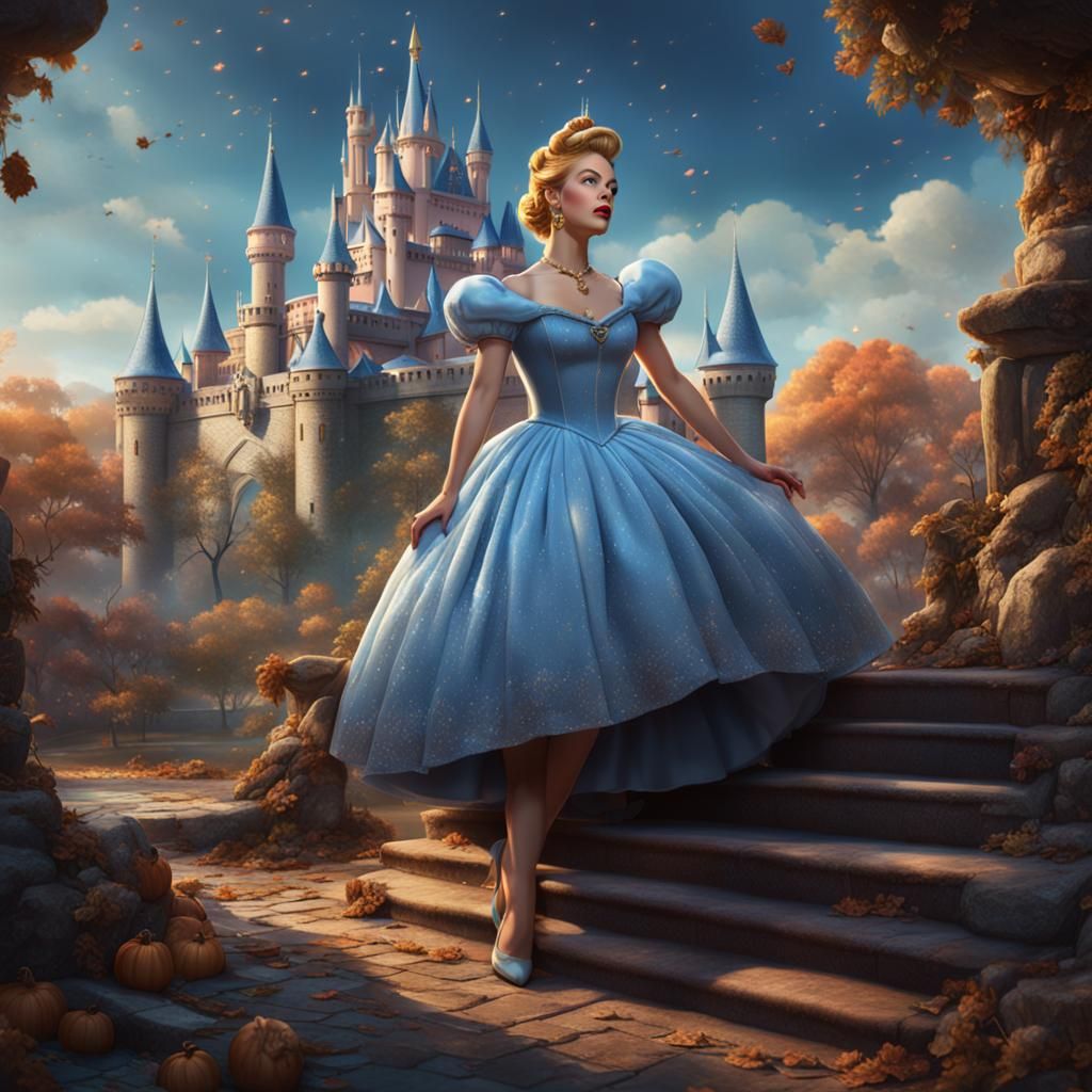 A pinup rendition of Cinderella - AI Generated Artwork - NightCafe Creator