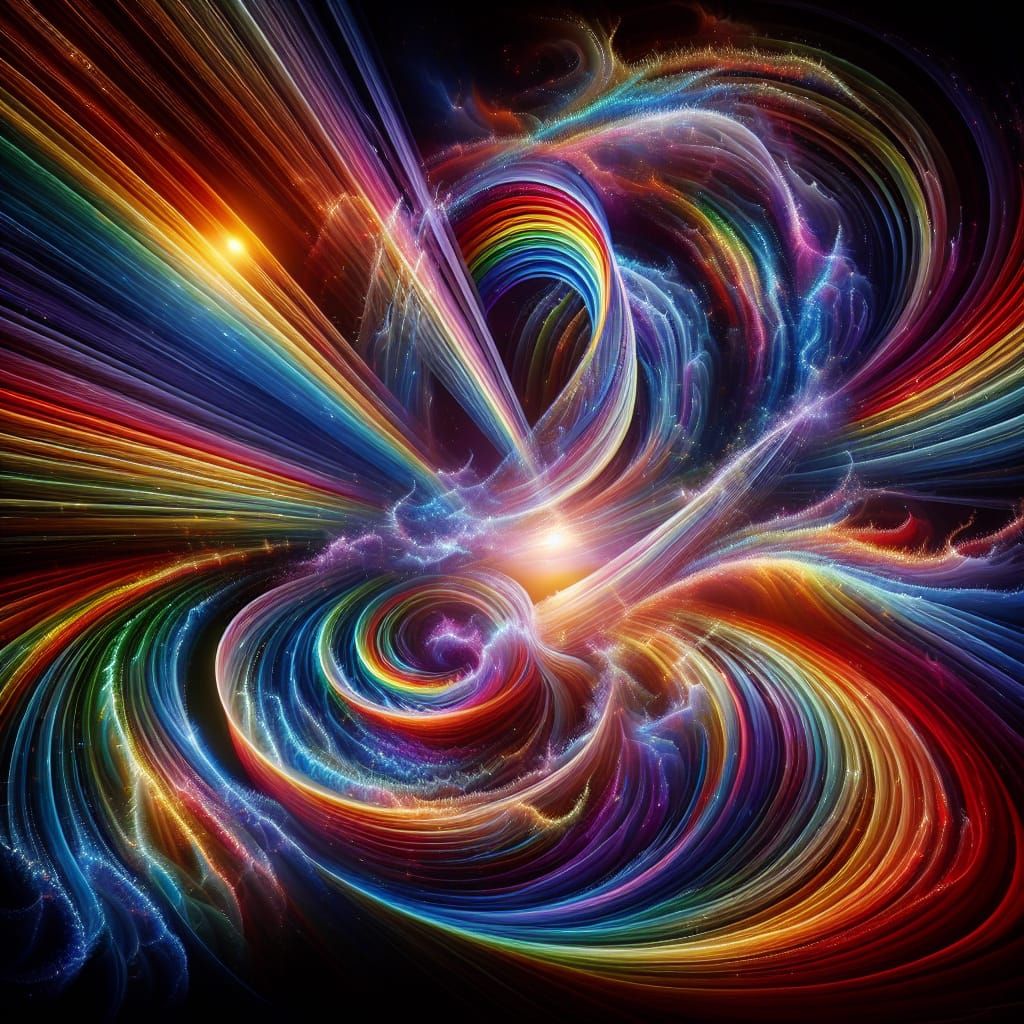 abstract design of rainbows woven together in unity, beautiful ...