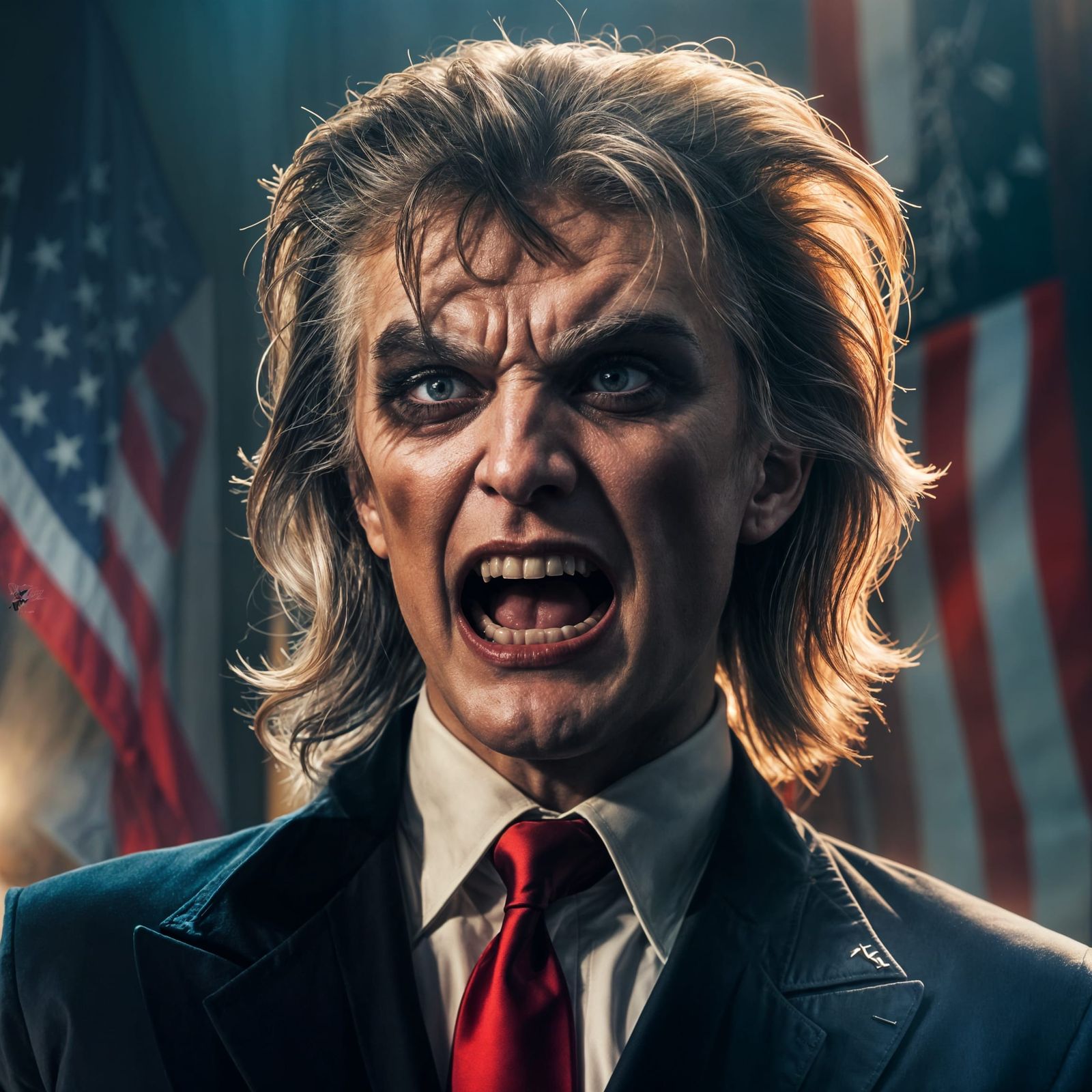 Cinematic Vampire Politician Victory in a Masterpi... - AI Art