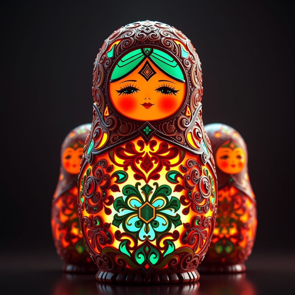 matrioshka lamps - Matrioshka Dolls in Futuristic Art
