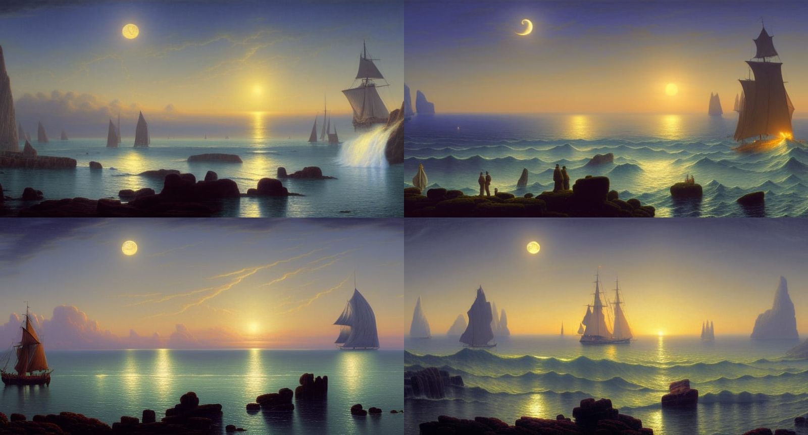 seascape clocks nature glowing, twinkling, intricate, elegant ...