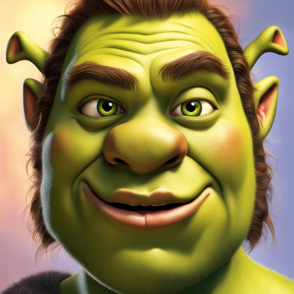 shrek with facial hair - AI Generated Artwork - NightCafe Creator