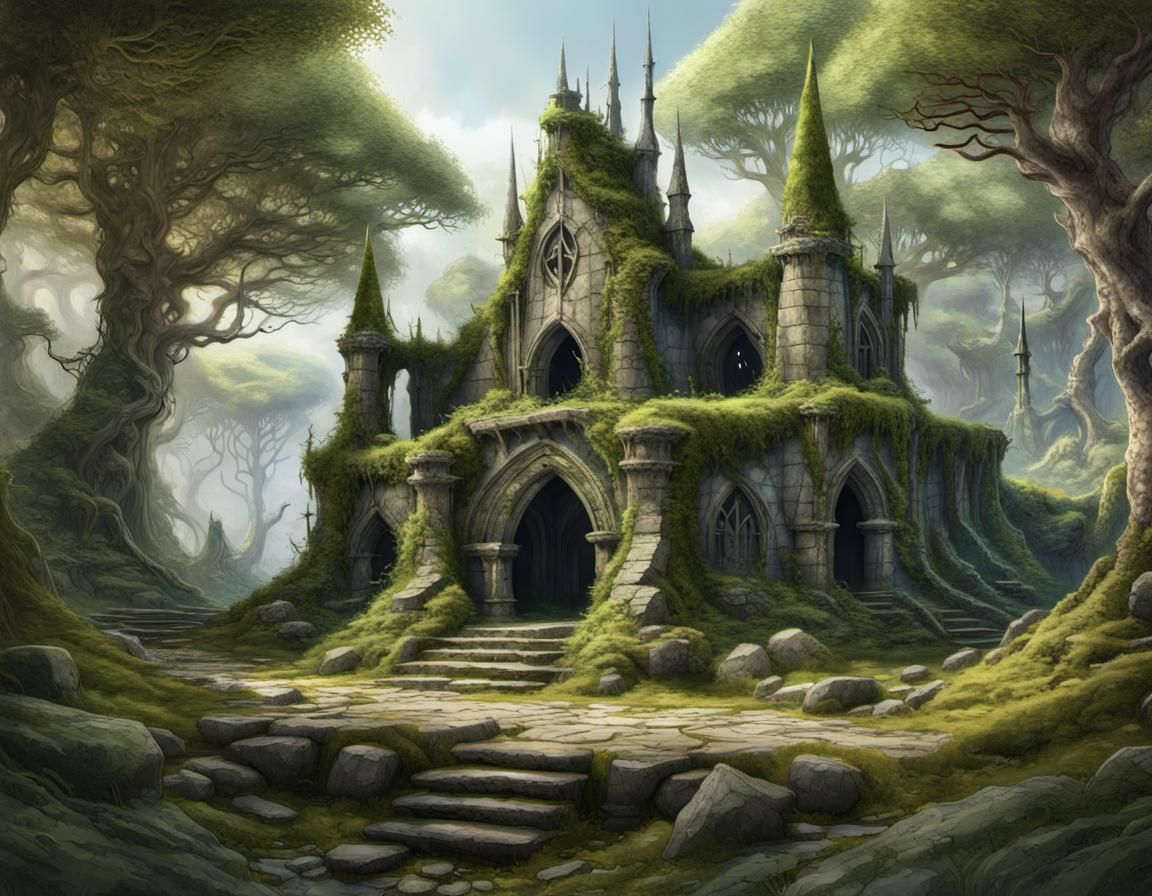Ruins of an elven outpost - AI Generated Artwork - NightCafe Creator