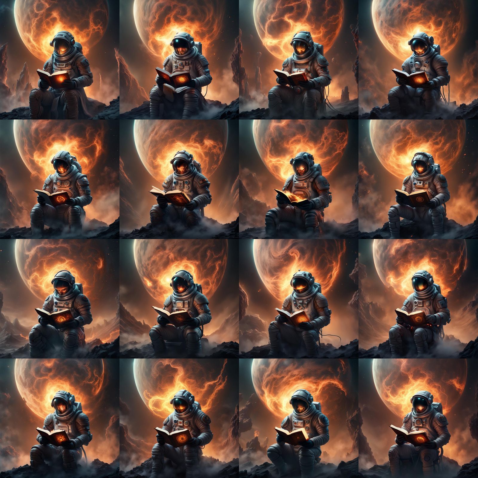 A grim dark sci-fi picture of a lore master in a Ancient spacesuit ...