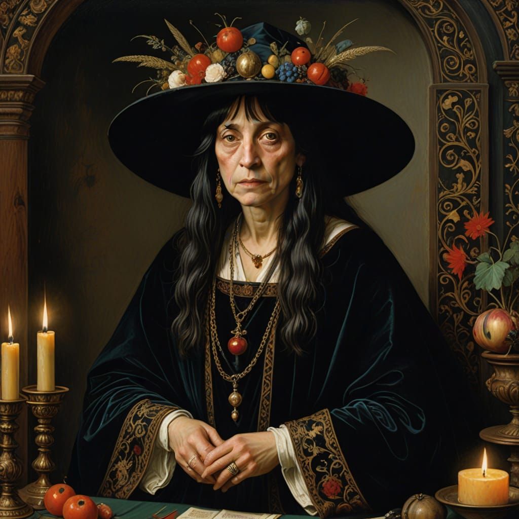 Medieval Fortune Teller Portrait of New Wave Icon - AI Art