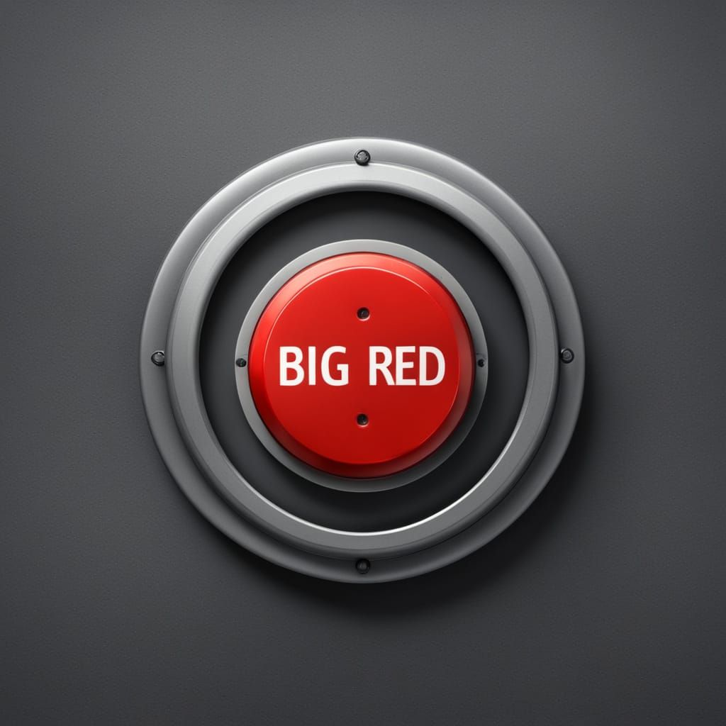 Big red button - Big Red Button in Futuristic Style