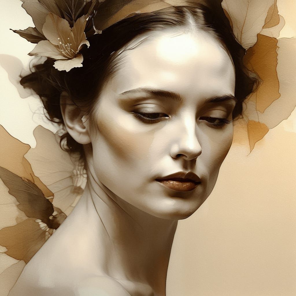 Build a Prompt Portraits - Ethereal Portrait in Sepia Tones...