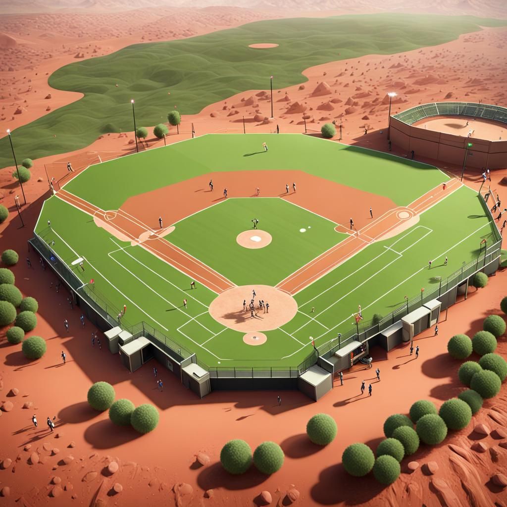 A futuristic baseball game on Mars, Year 2301 - AI Generated Artwork ...