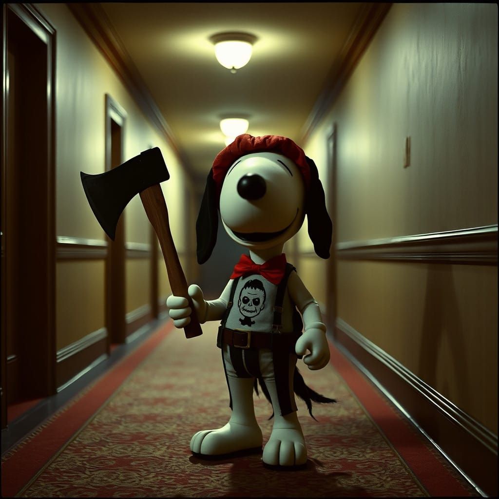 Snoopy starring in The Shining - Snoopy as The Shining's Tor...