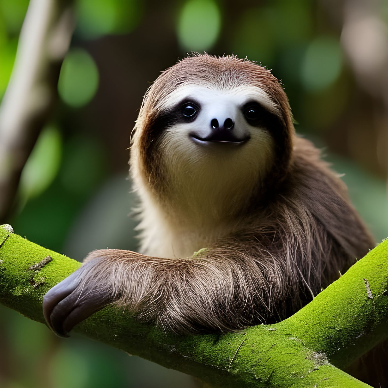 A Shy Female Sloth in Amazon - AI Generated Artwork - NightCafe Creator