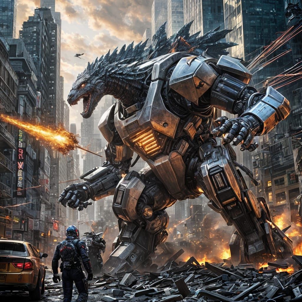 Mecha Godzilla - AI Generated Artwork - NightCafe Creator