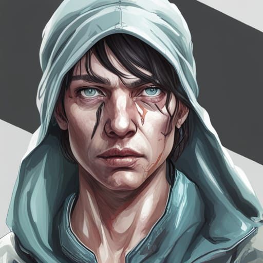 Post apocalyptic wonderland, detailed face, wearing some clothes ...