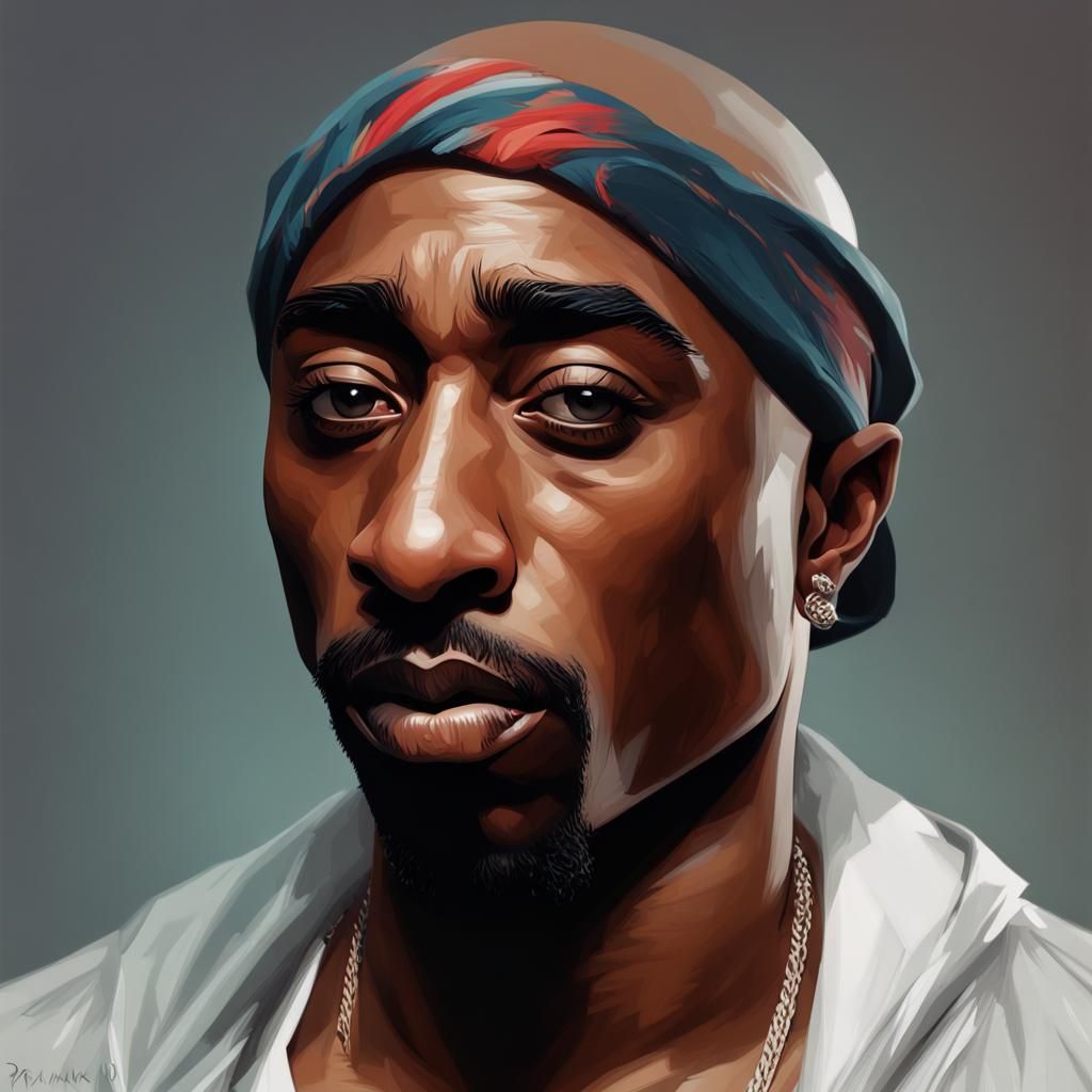 2pac at Age 52, head and shoulders portrait, 8k resolution concept art ...