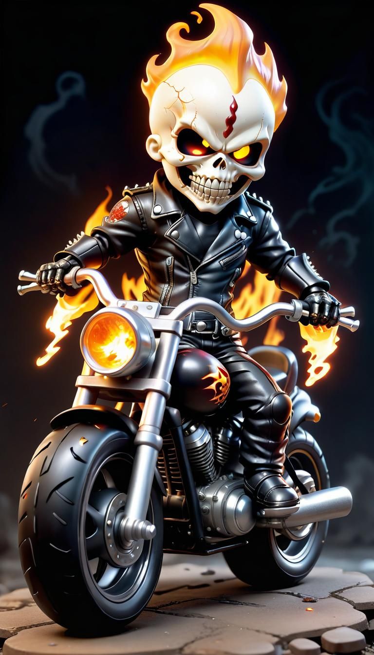Ghost Rider Chibi - AI Generated Artwork - NightCafe Creator