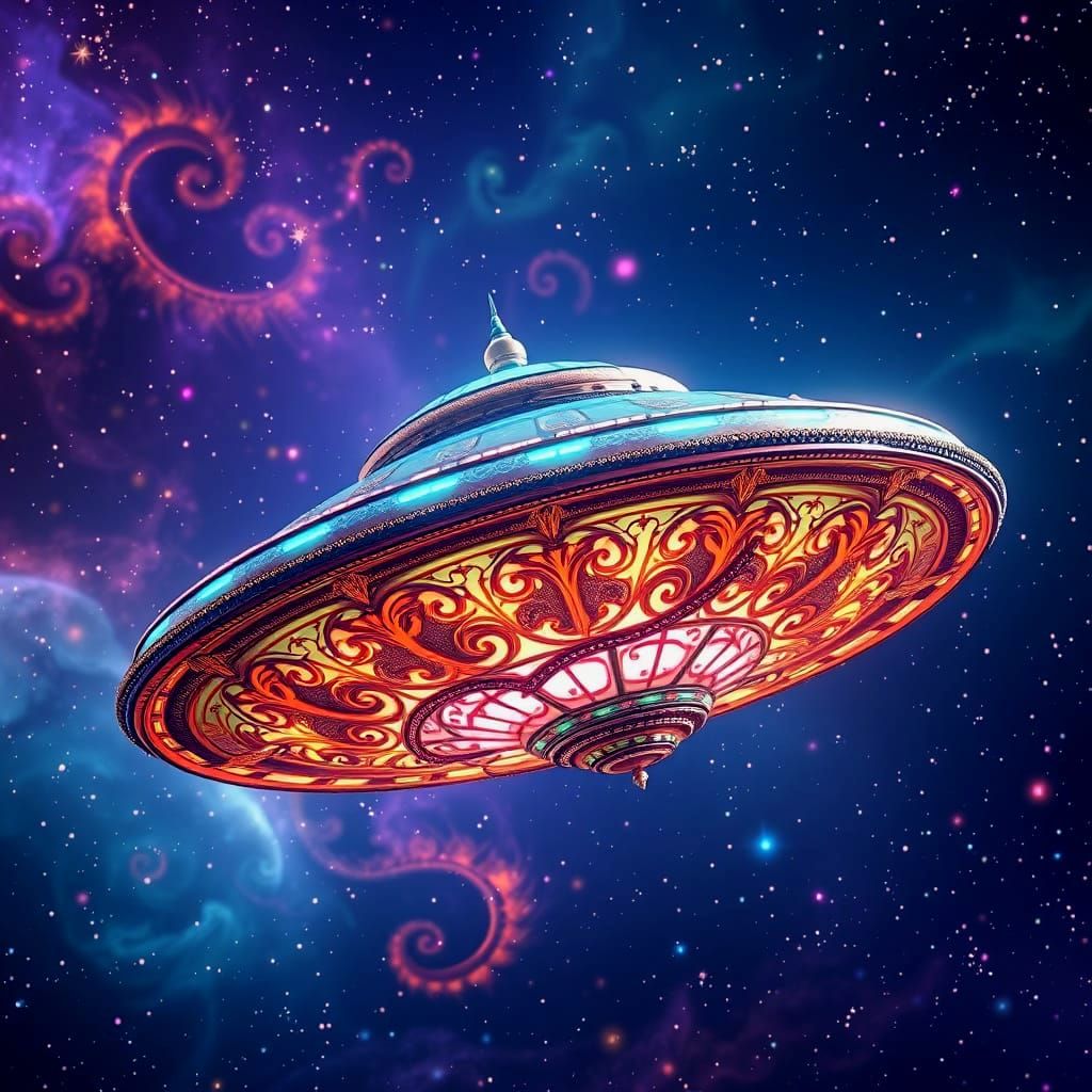 3/5/2025-Sci-Fi Rococo UFO - Majestic Rococo-Inspired UFO i...