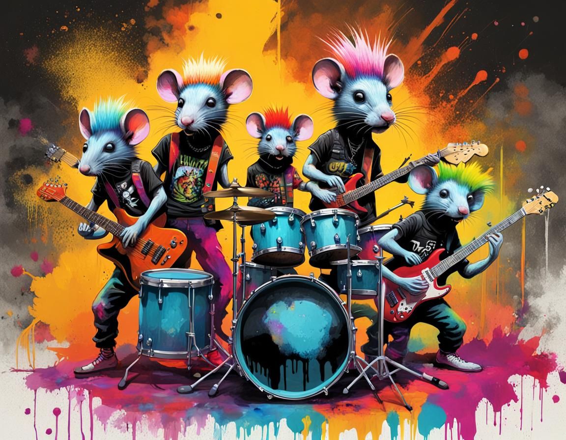 Punk Rats Band - AI Generated Artwork - NightCafe Creator