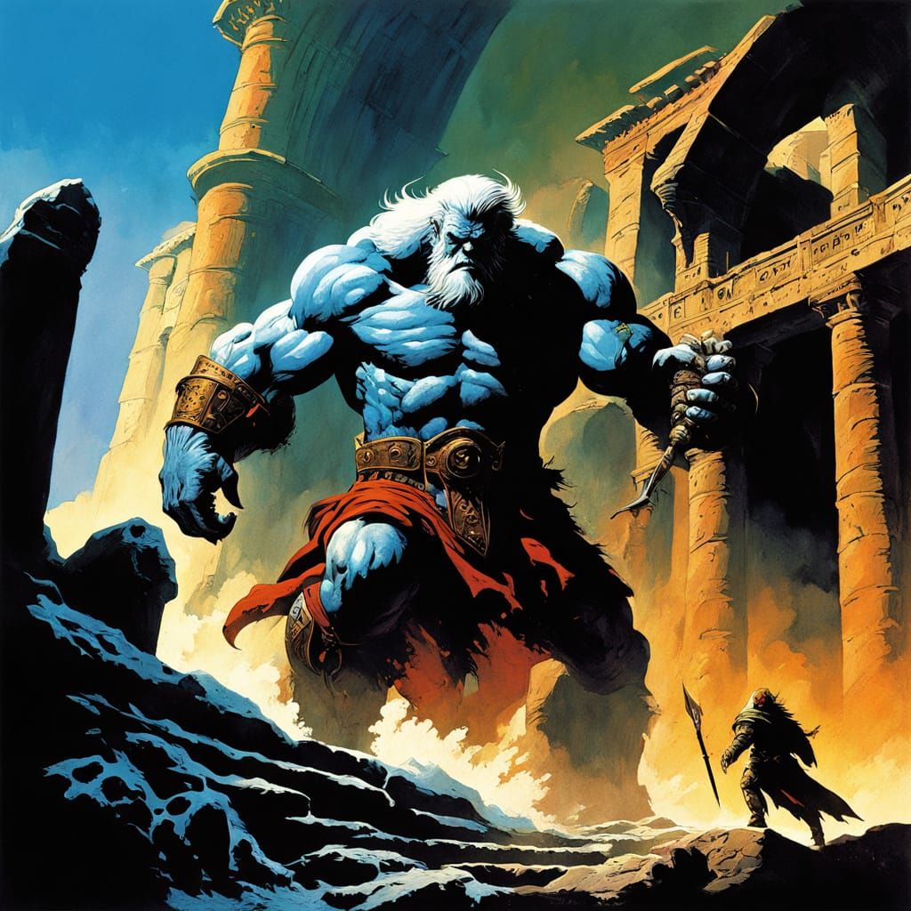 Colosseum - Muscled Wizard Battles Monstrous Creature in the...