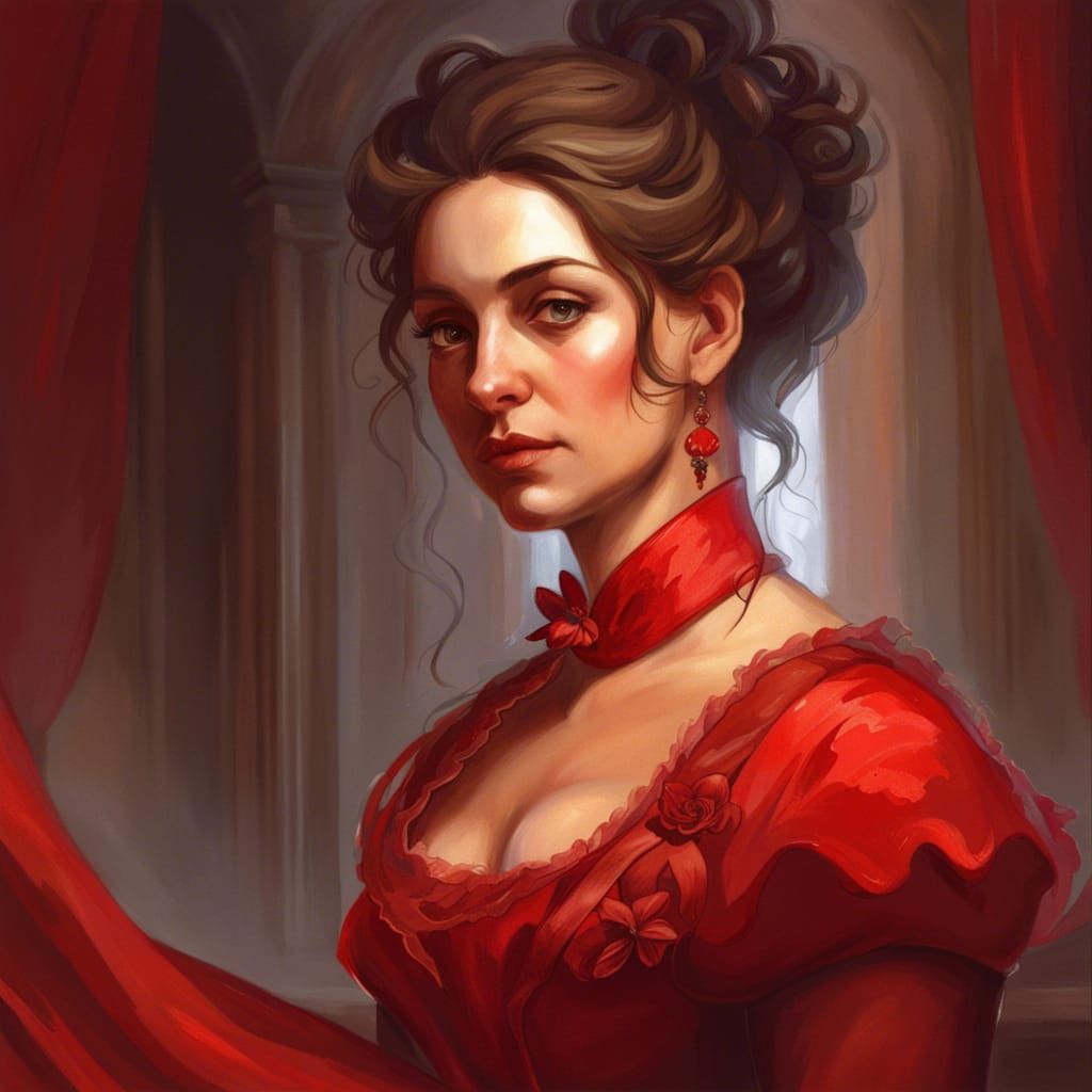 Madame in red dress - AI Generated Artwork - NightCafe Creator