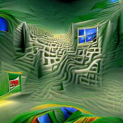 Windows 95 classic 3d maze screensaver screenshot - AI Generated ...