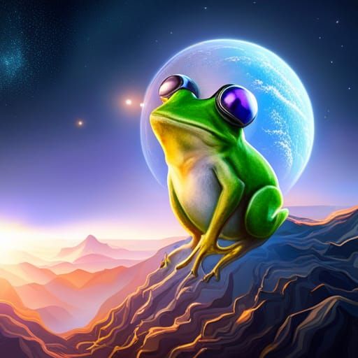 Space. Frog - AI Generated Artwork - NightCafe Creator