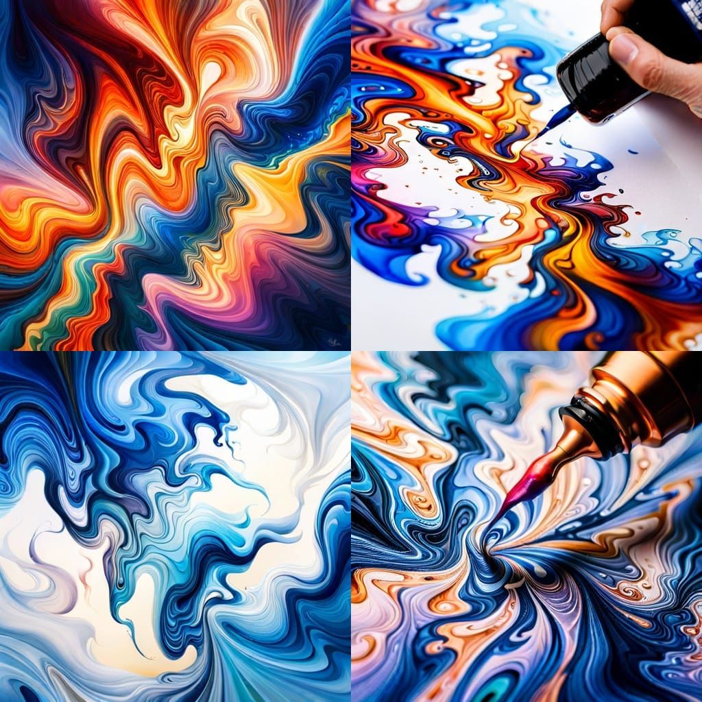 Ink blending into water: 8k resolution intricately detailed fluid ...
