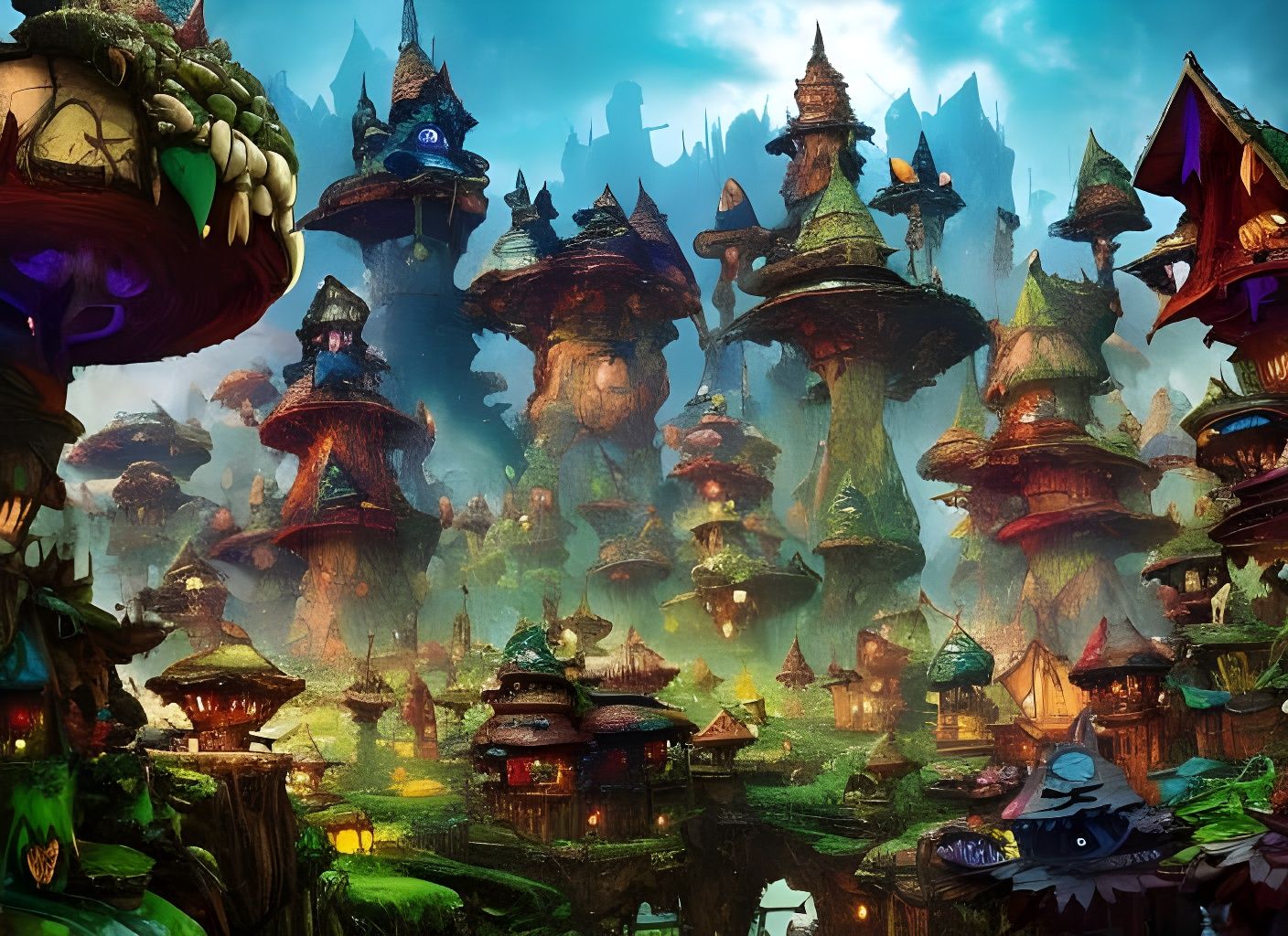 Goblin village - AI Generated Artwork - NightCafe Creator