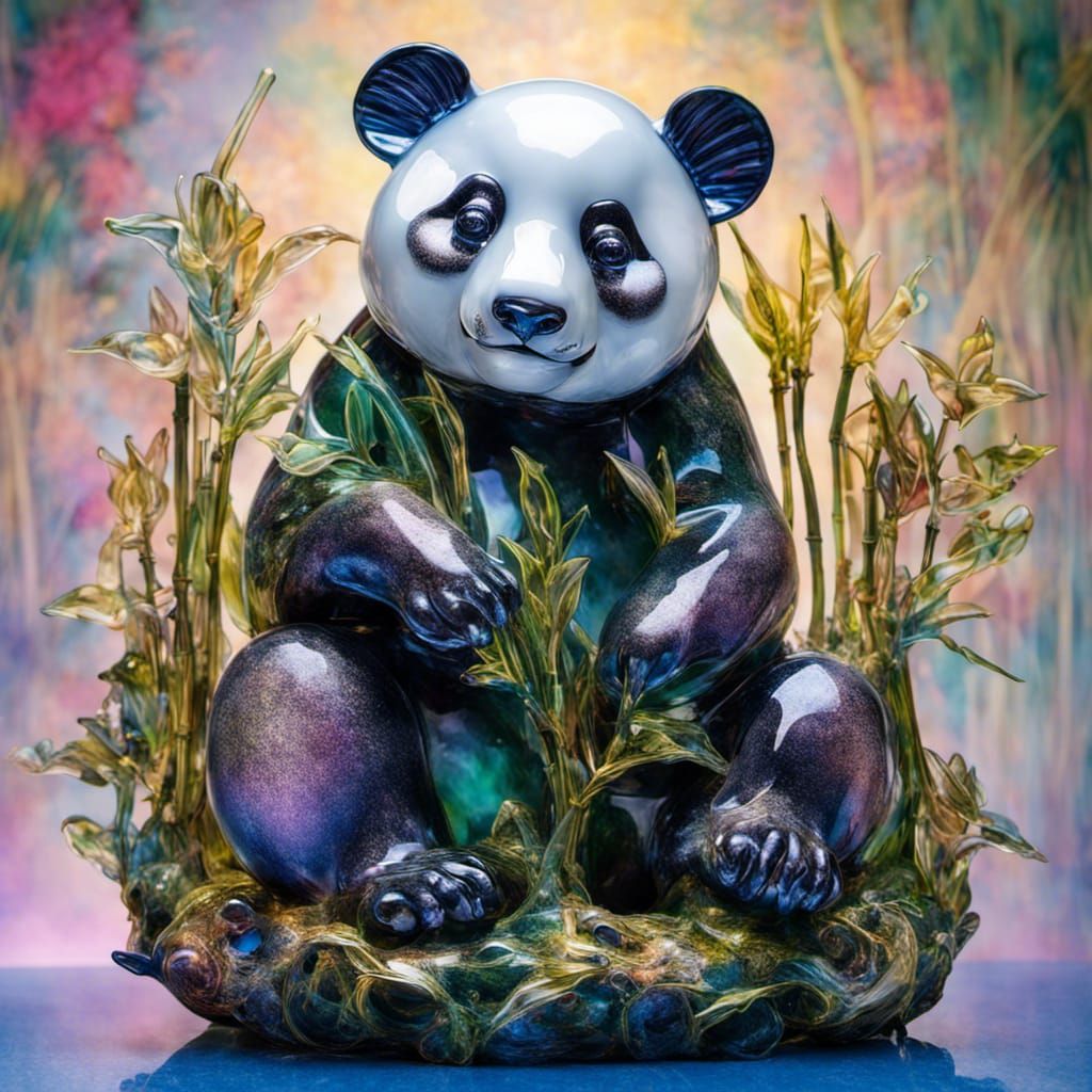 Blown Glass Panda