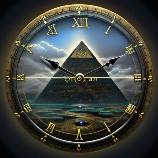 Clock and eye in pyramid - Clock and eye in pyramid