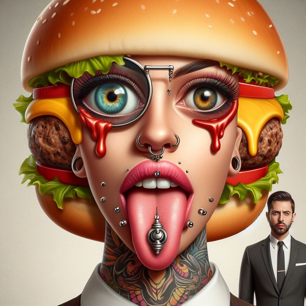 Burger on the brain...coworker confounded...news at six - AI Generated ...