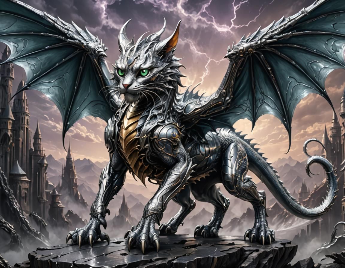 eldritch dragon cat - AI Generated Artwork - NightCafe Creator