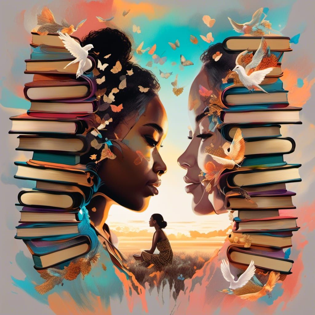 Reading Books - AI Generated Artwork - NightCafe Creator