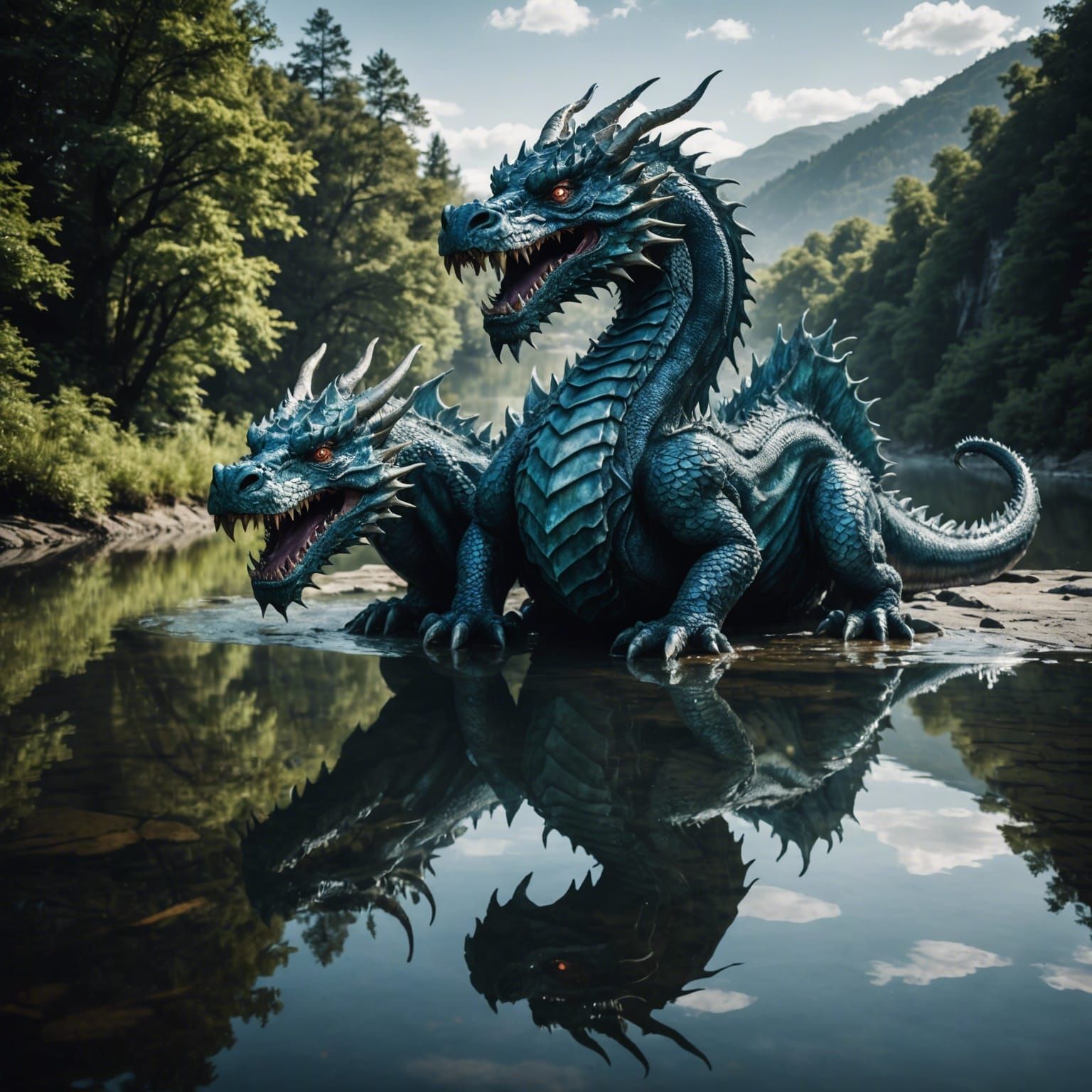 2-headed dragon - AI Generated Artwork - NightCafe Creator