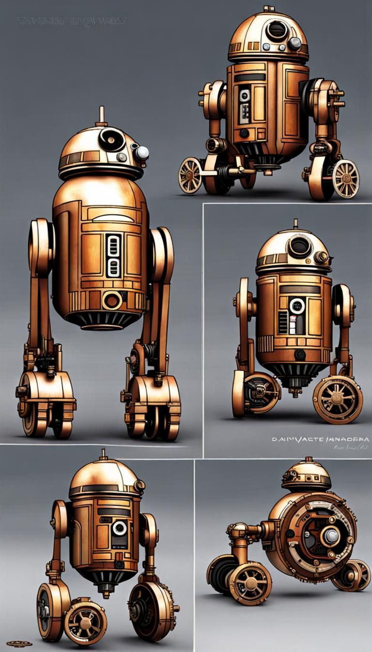 Steampunk R2D2 - AI Generated Artwork - NightCafe Creator