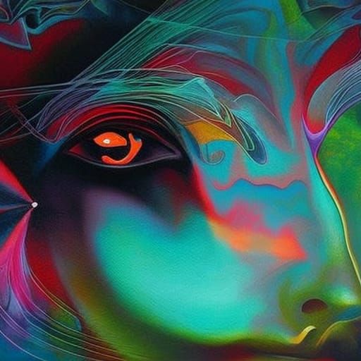 A colorful surreal precisionist chiaroscuro SFX painting of The Liminal ...