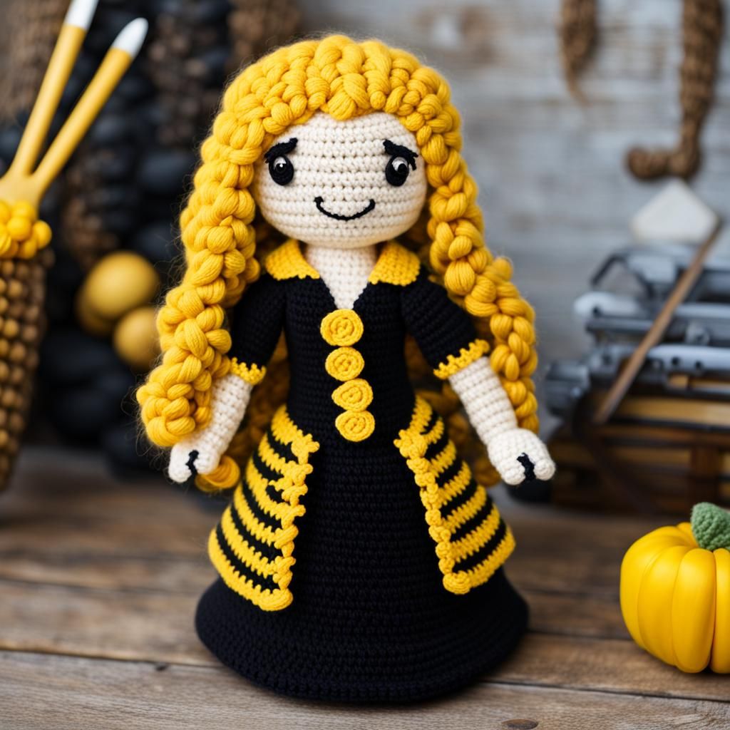Helga hufflepuff crochet world - AI Generated Artwork - NightCafe Creator