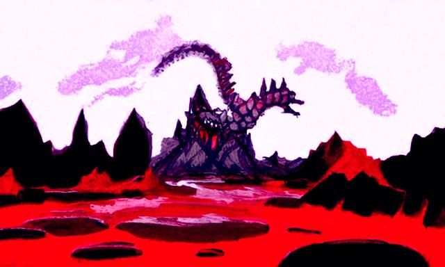 Scaly demonic monster hellish landscape - AI Generated Artwork ...
