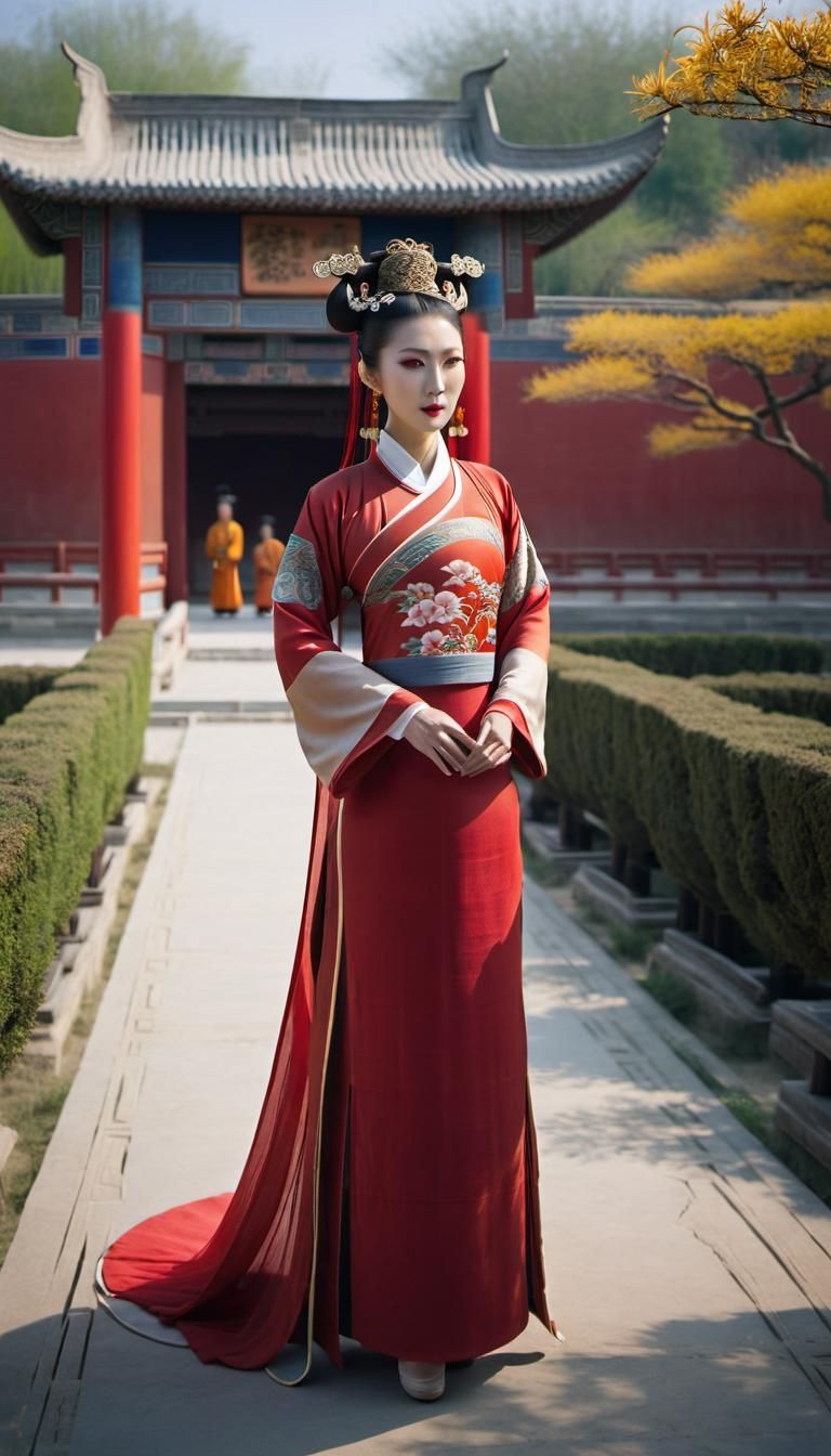 Tang-era Chinese court lady - AI Generated Artwork - NightCafe Creator